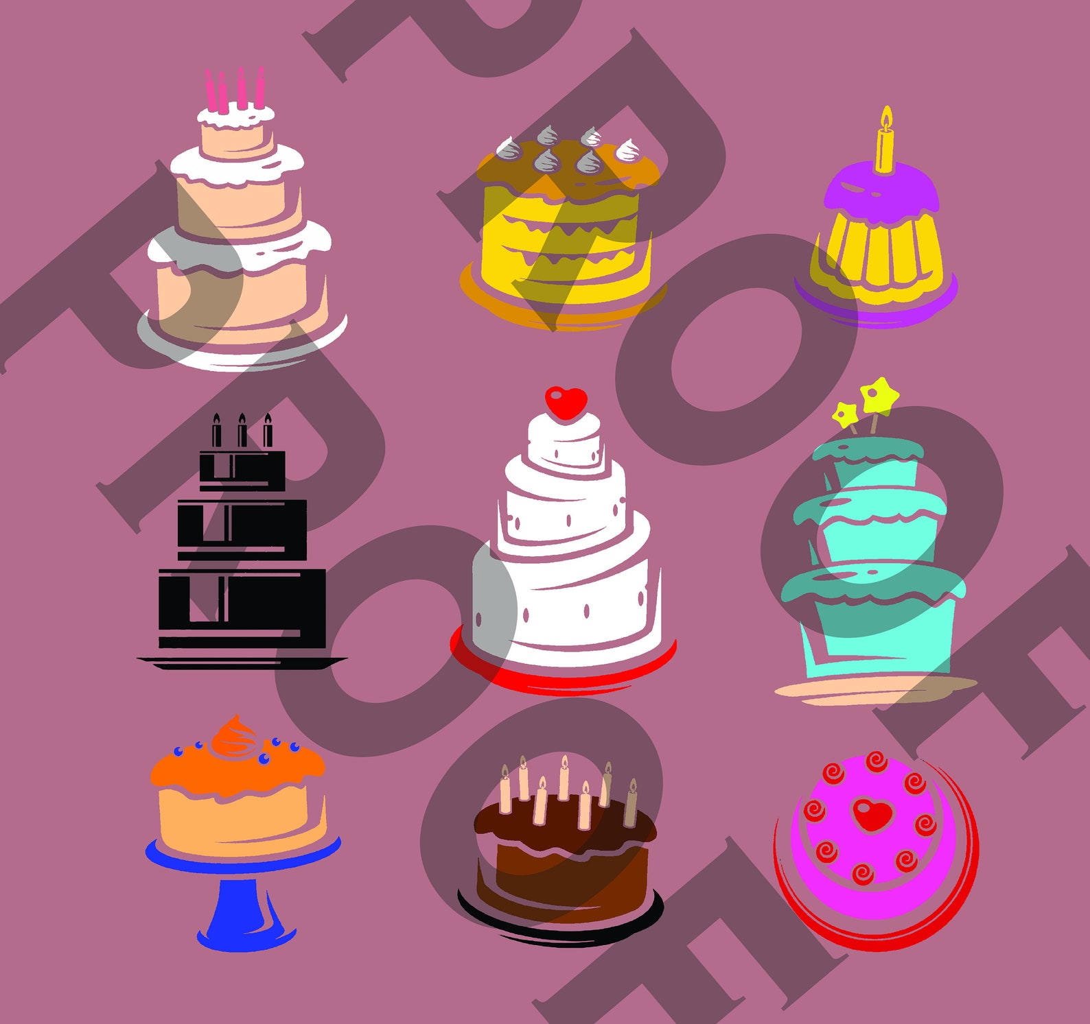 Cakes Digital File PNG - Etsy