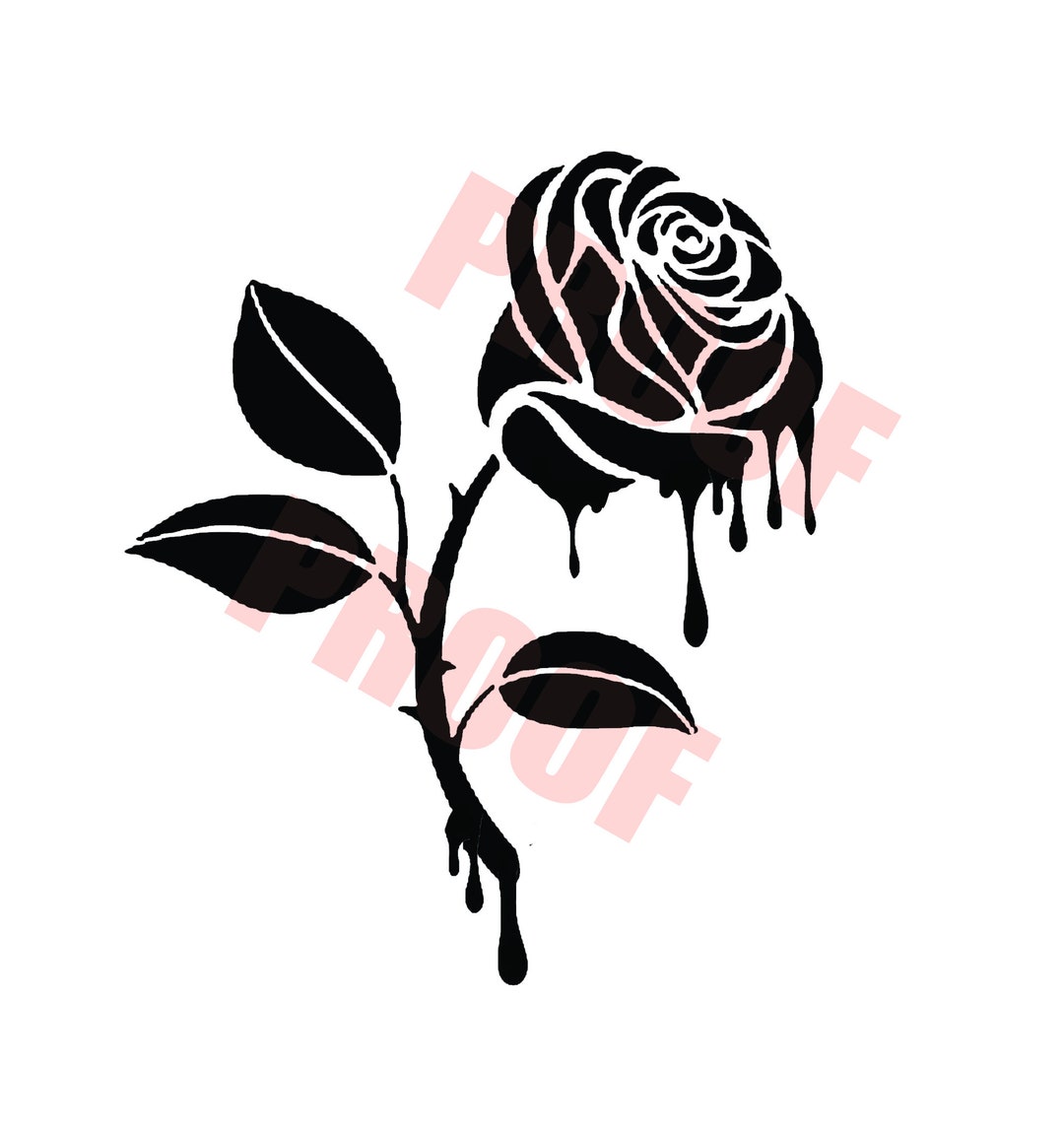 Dripping Rose Digital File PNG - Etsy