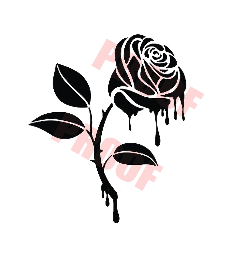 Dripping Rose Digital File PNG - Etsy