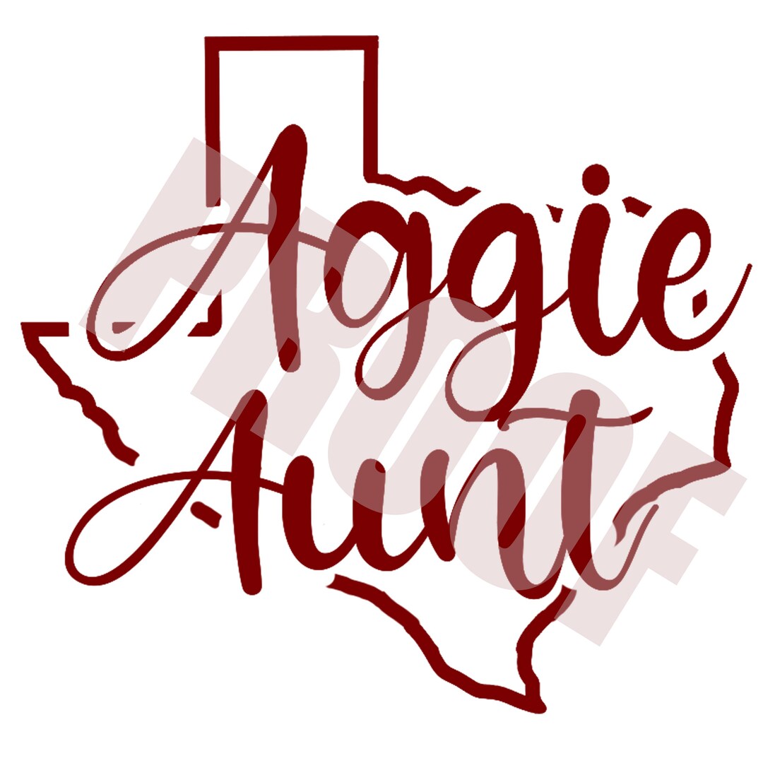 Aggie Aunt Maroon Digital File PNG - Etsy