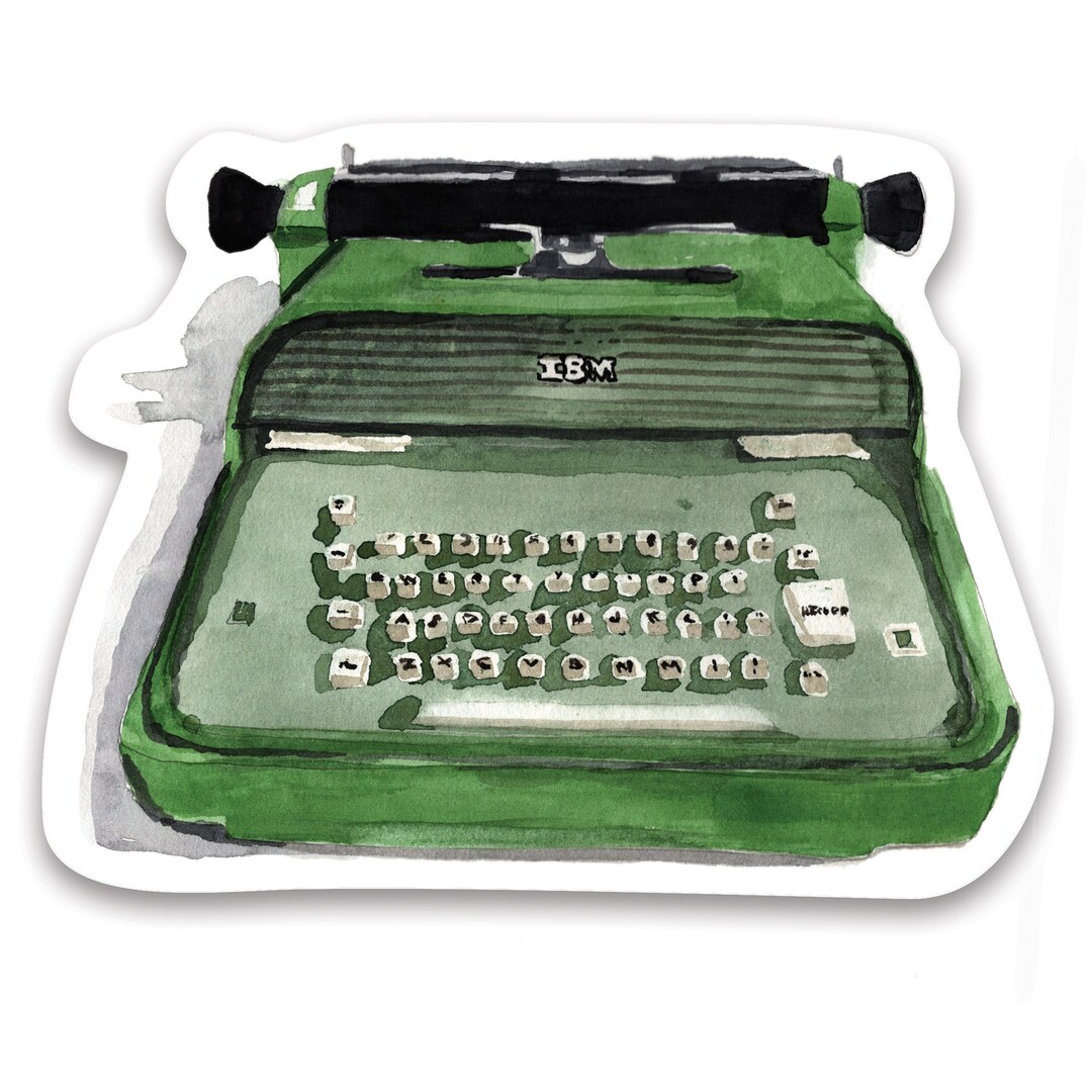 Green Vintage IBM Model C Electric Typewriter Die Cut Vinyl Sticker ...