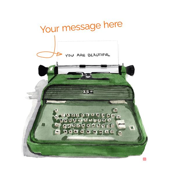 Personalized Love Letter Art Print: Typewriter, Hand-lettered Message ...