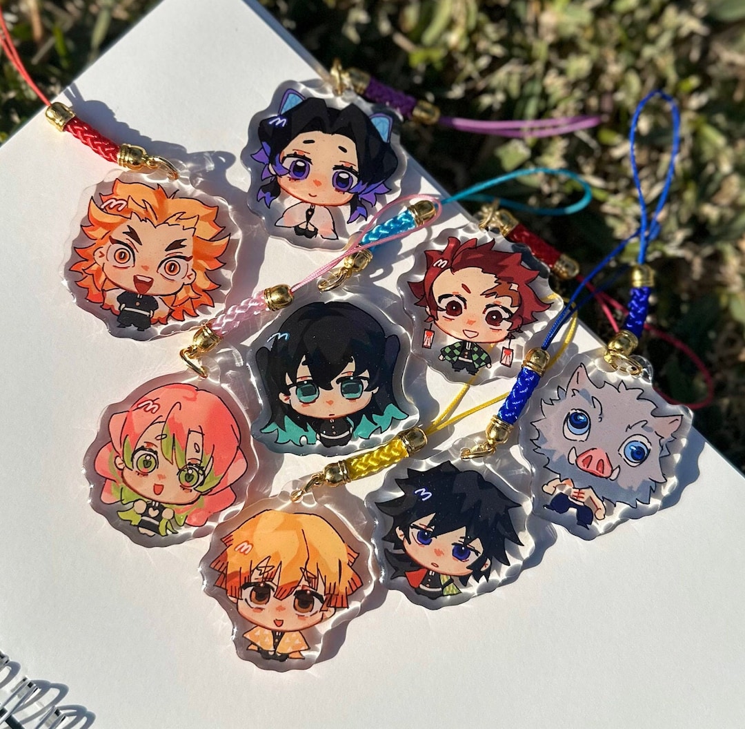 Demon Slayers! Phone Charms - Tanjiro, Zenitsu, Inosuke, Rengoku, Giyuu ...