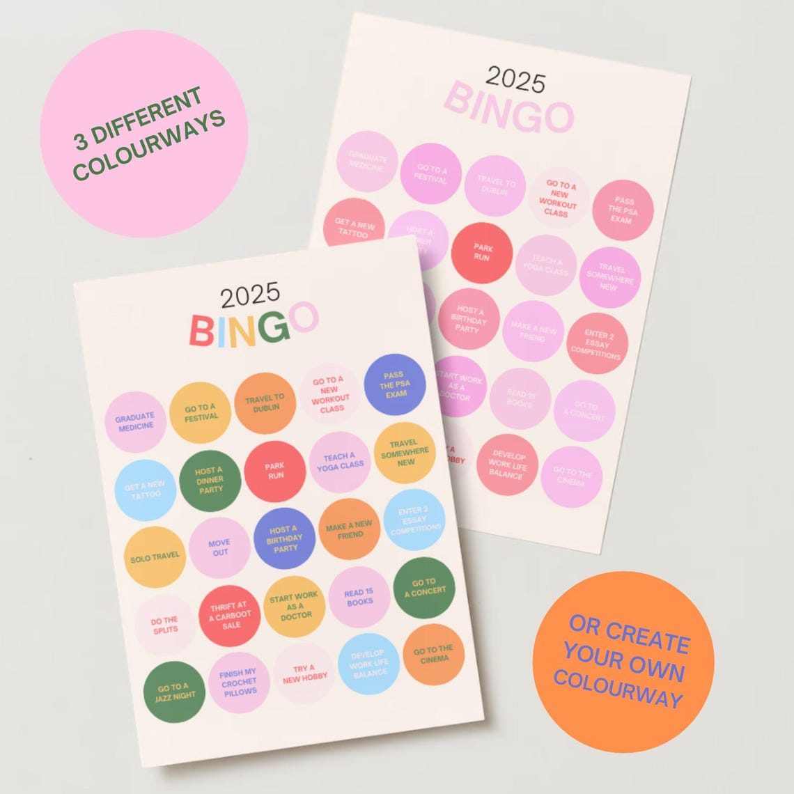 Vision Board Bingo Template - Etsy