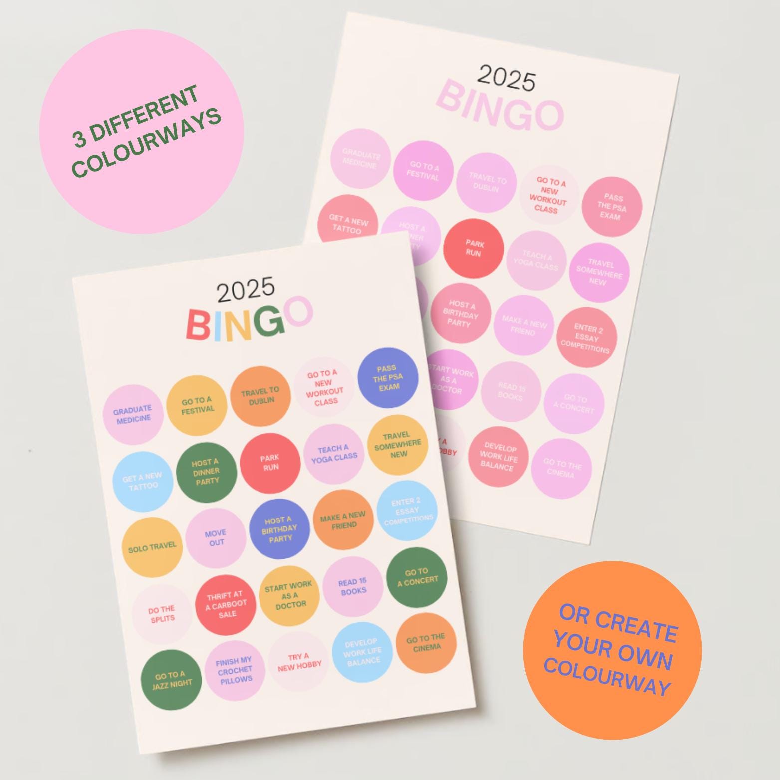 Vision Board Bingo Template - Etsy