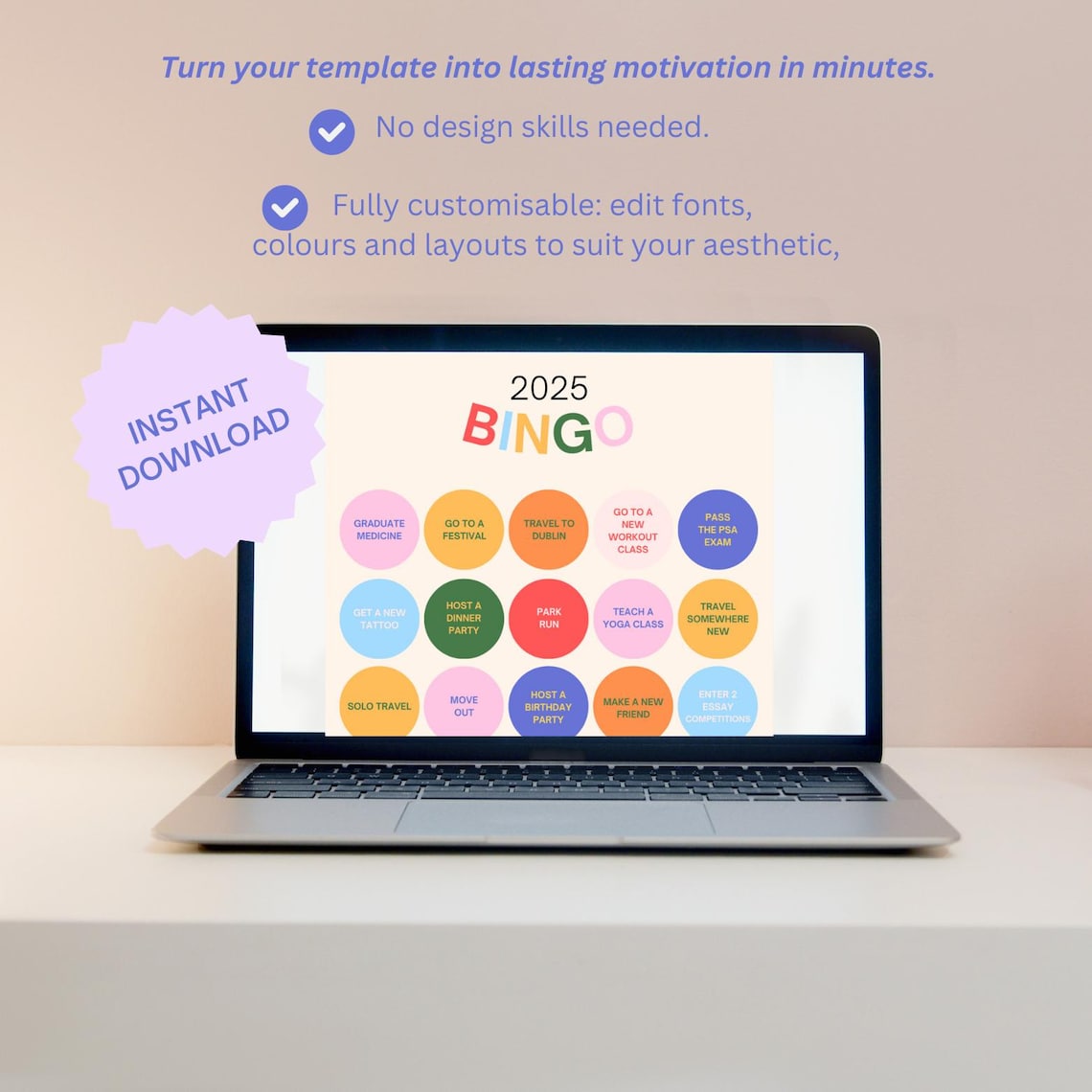 Vision Board Bingo Template - Etsy