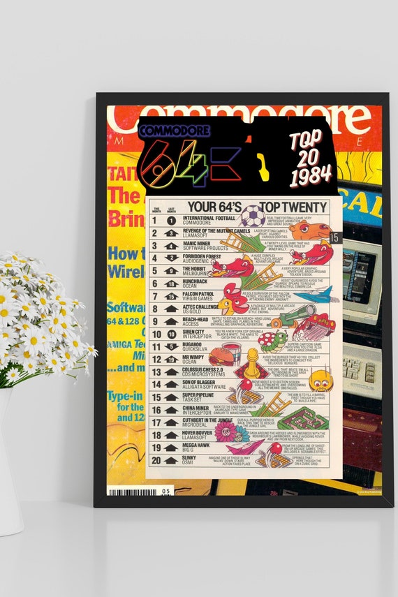 Retro Commodore 64 Magazine Ad top 20 Games of - Etsy