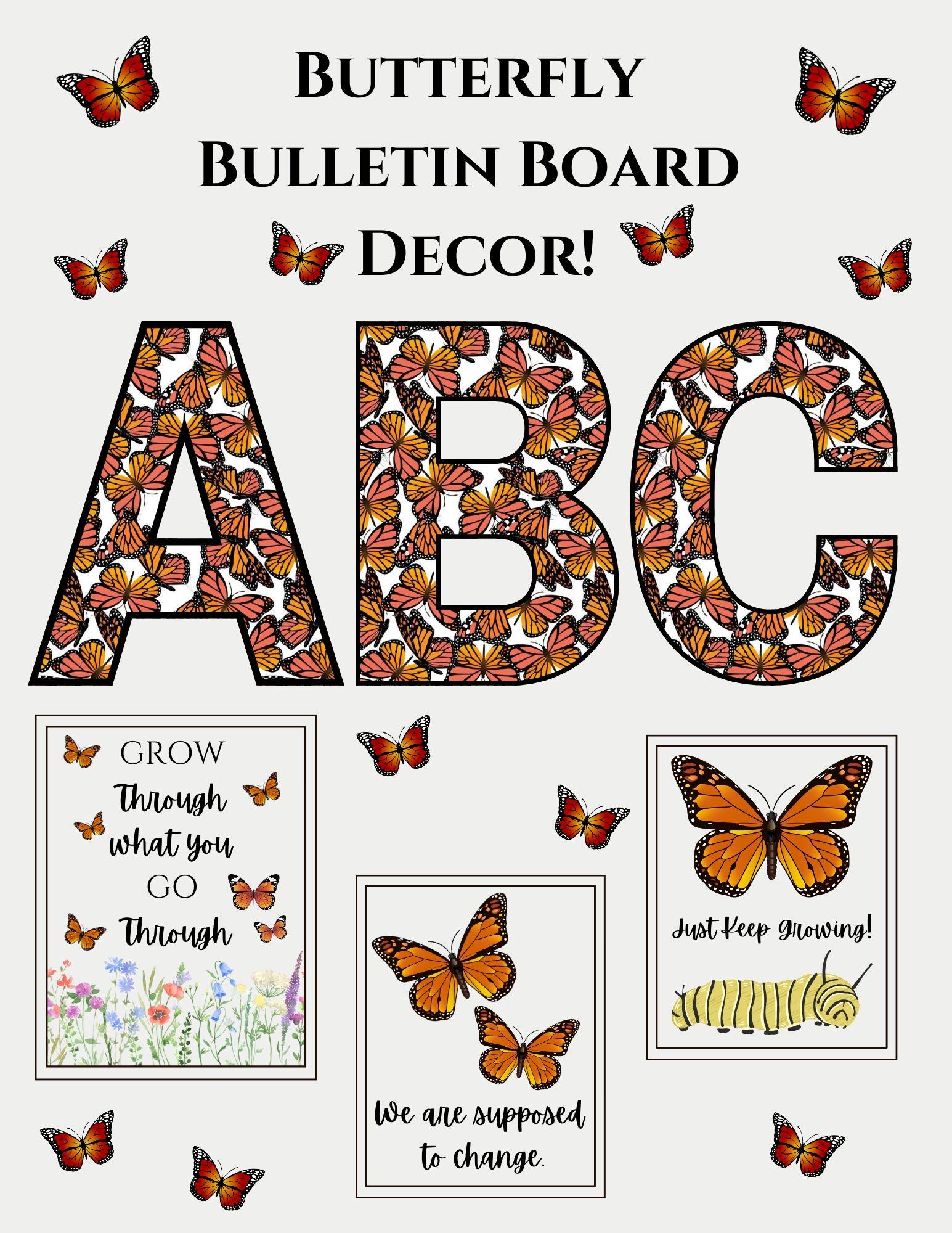 Monarch Butterfly Bulletin Board Decor | Classroom Decorations ...