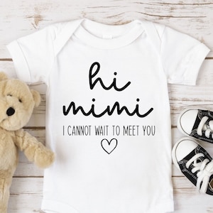 Hi Mimi Personalized Announcement Bodysuit, Hi Mimi Pregnancy ...