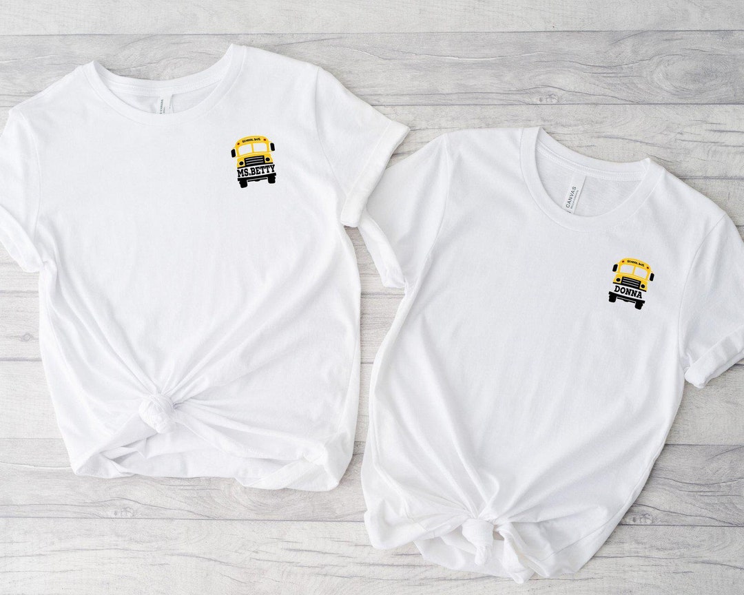 Custom School Bus Driver Pocket Shirt, Minimalist School Bus Shirt ...