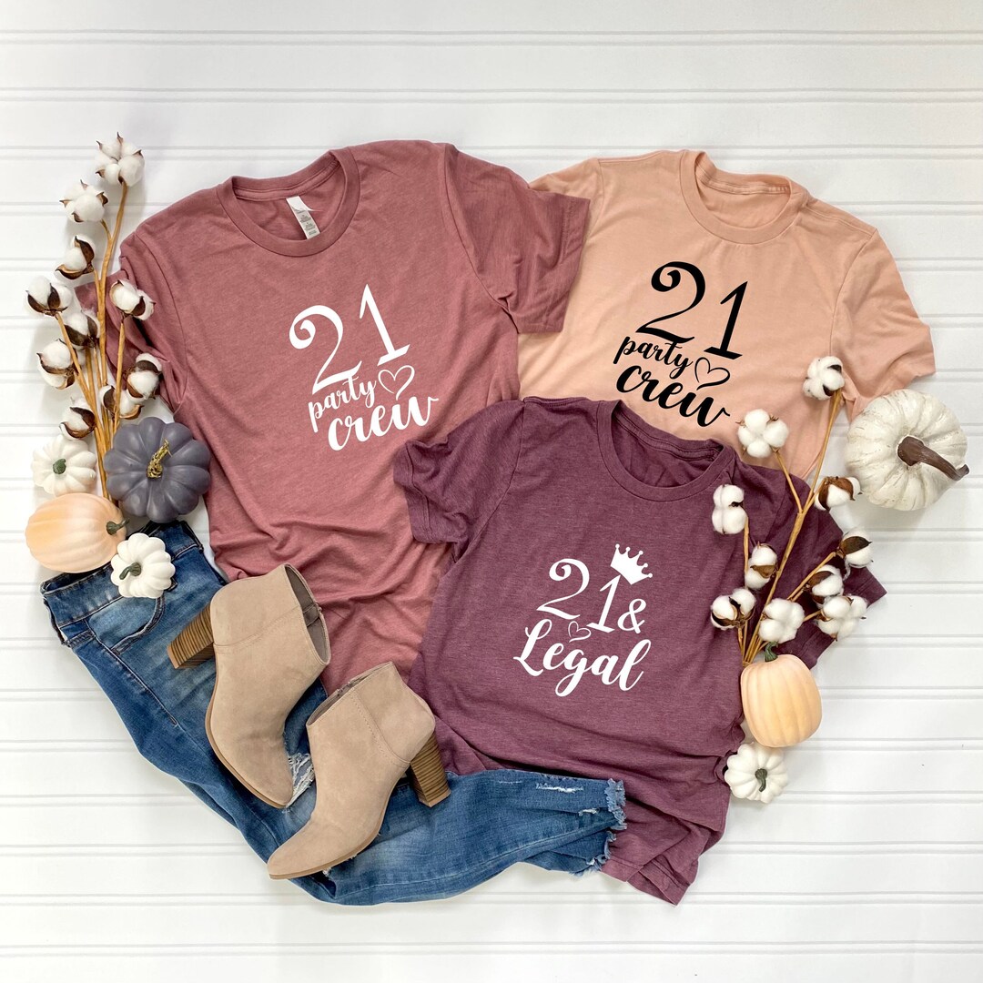 21st Birthday Party Shirt, 21 Birthday Crew Shirt, 21st Birthday Gifts ...