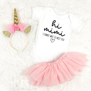 Hi Mimi Personalized Announcement Bodysuit, Hi Mimi Pregnancy ...