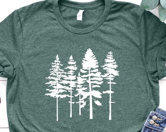 Pine Tree Tshirt, Nature Lover, Forest Tee, Womens Camping, Hiking Gift ...