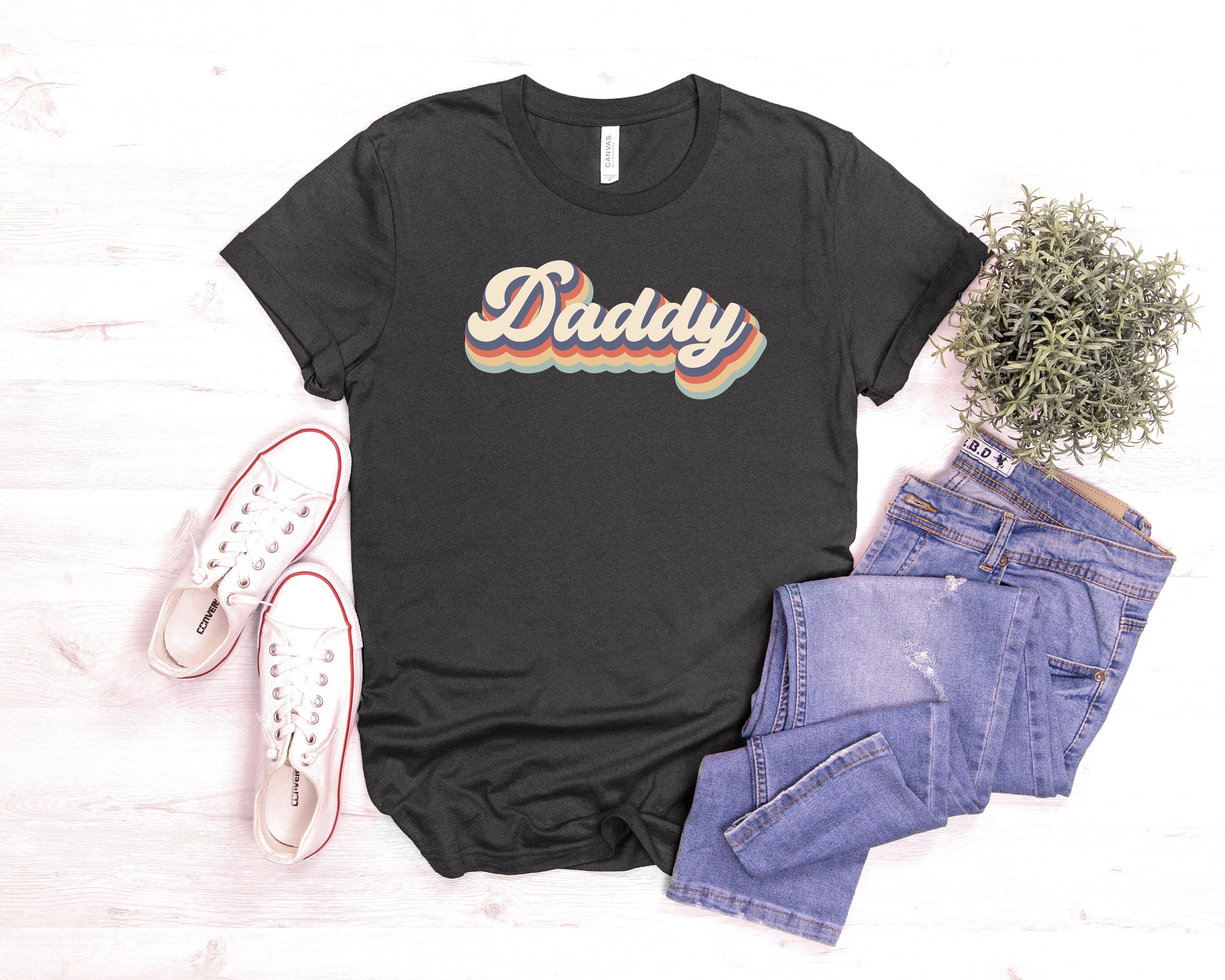 Daddy Retro T-shirt Fathers Day Gift Cool Daddy Shirt Daddy - Etsy
