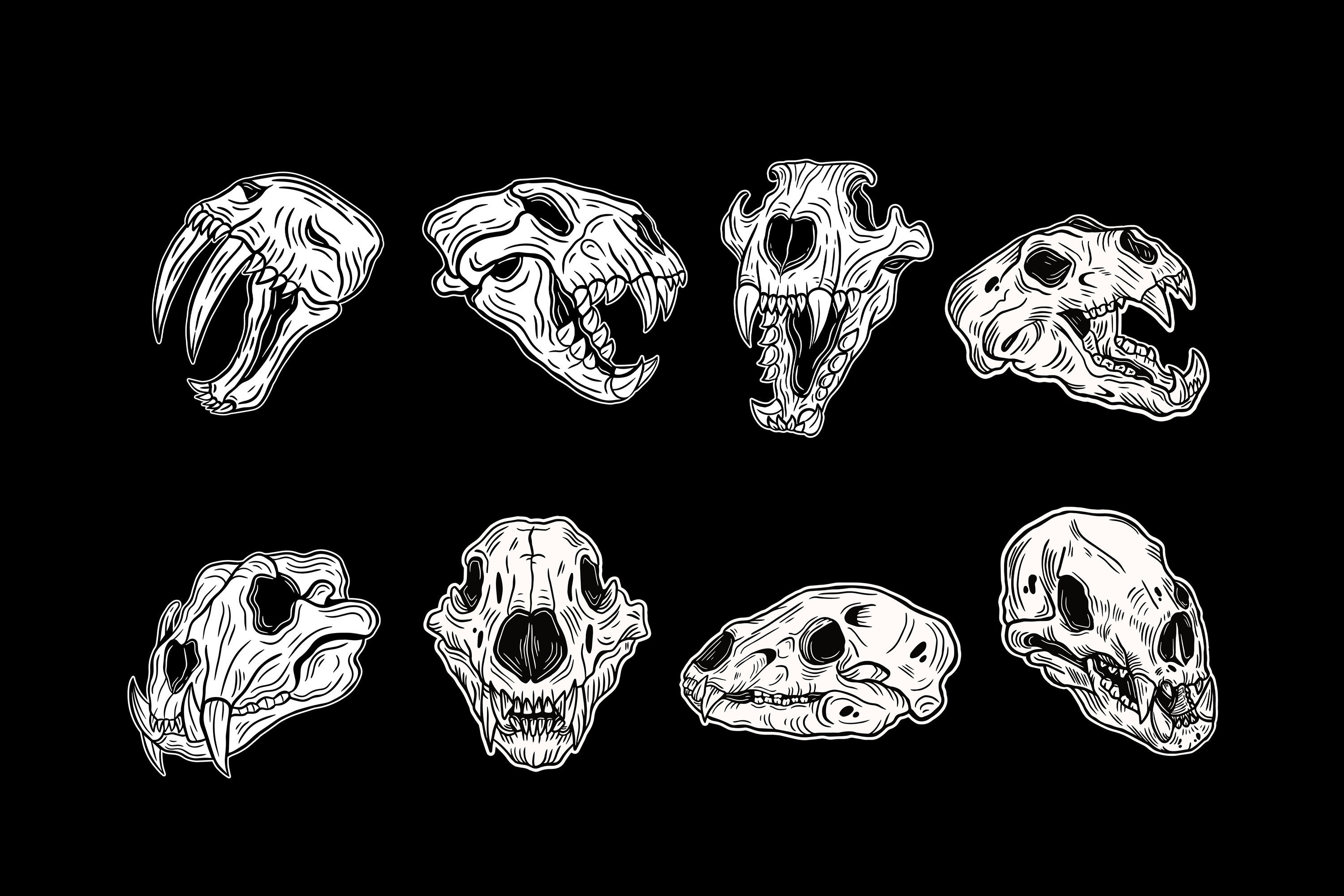 48 Bundle Dark Art Skull Bone Horror Tattoo Crossbone Skull Svg Bundle ...