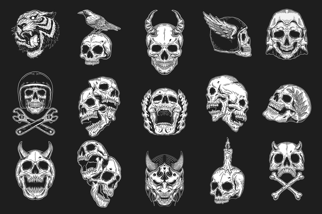 15 Bundle the Dark Skull Art Bone Horror Tattoo Beast Merchandise ...