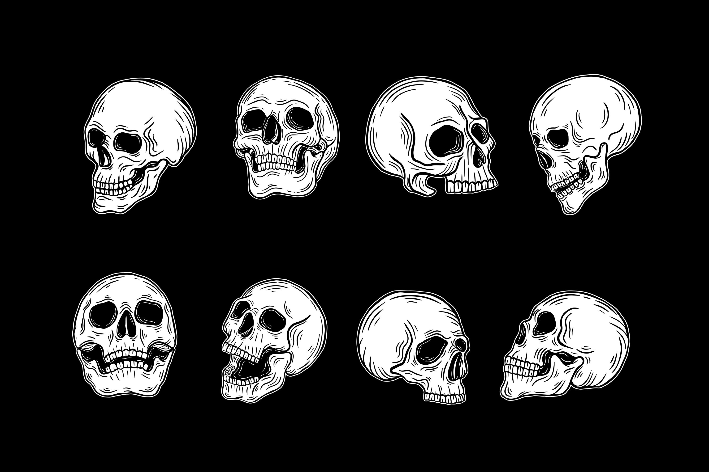 48 Bundle Dark Art Skull Bone Horror Tattoo Crossbone Skull Svg Bundle ...