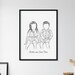 Custom Brother Little Brother Line Art, Brothers Gift, Family Wall Art ...