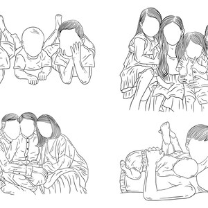 20 Set Bundle Happy Sibling Brother and Sister Kids Child Hand Drawn ...
