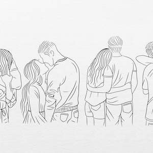 29 Bundle Happy Couple in Love, Romantic, Lovers, Line Art Hand Drawn ...
