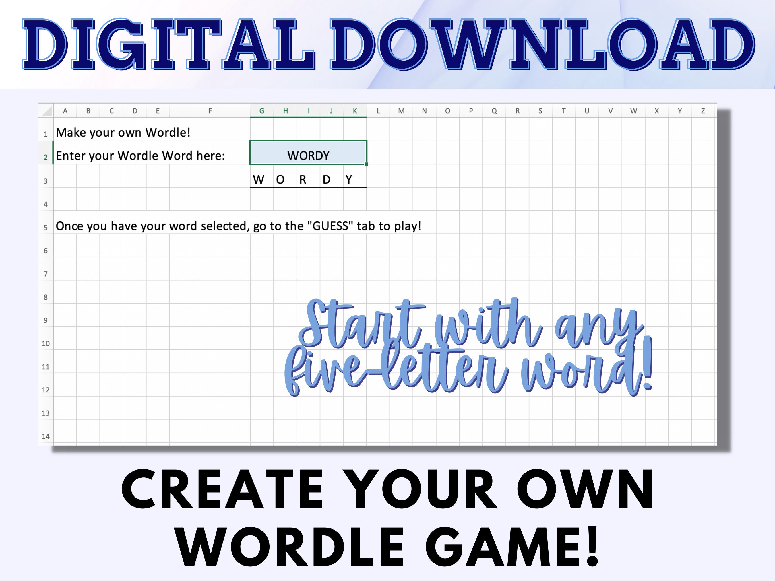 Digital Download Create Your Own Wordle Game - Etsy