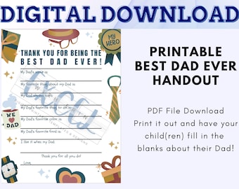 World's Best Dad, Greeting Card, Father's Day Greeting Card, Dad's ...