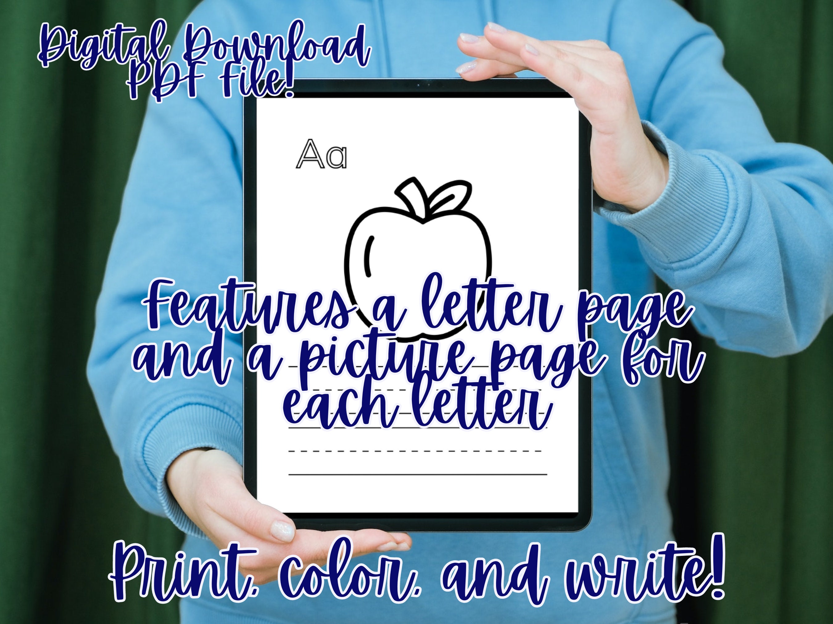 Color the Alphabet Printable Workbook - Etsy