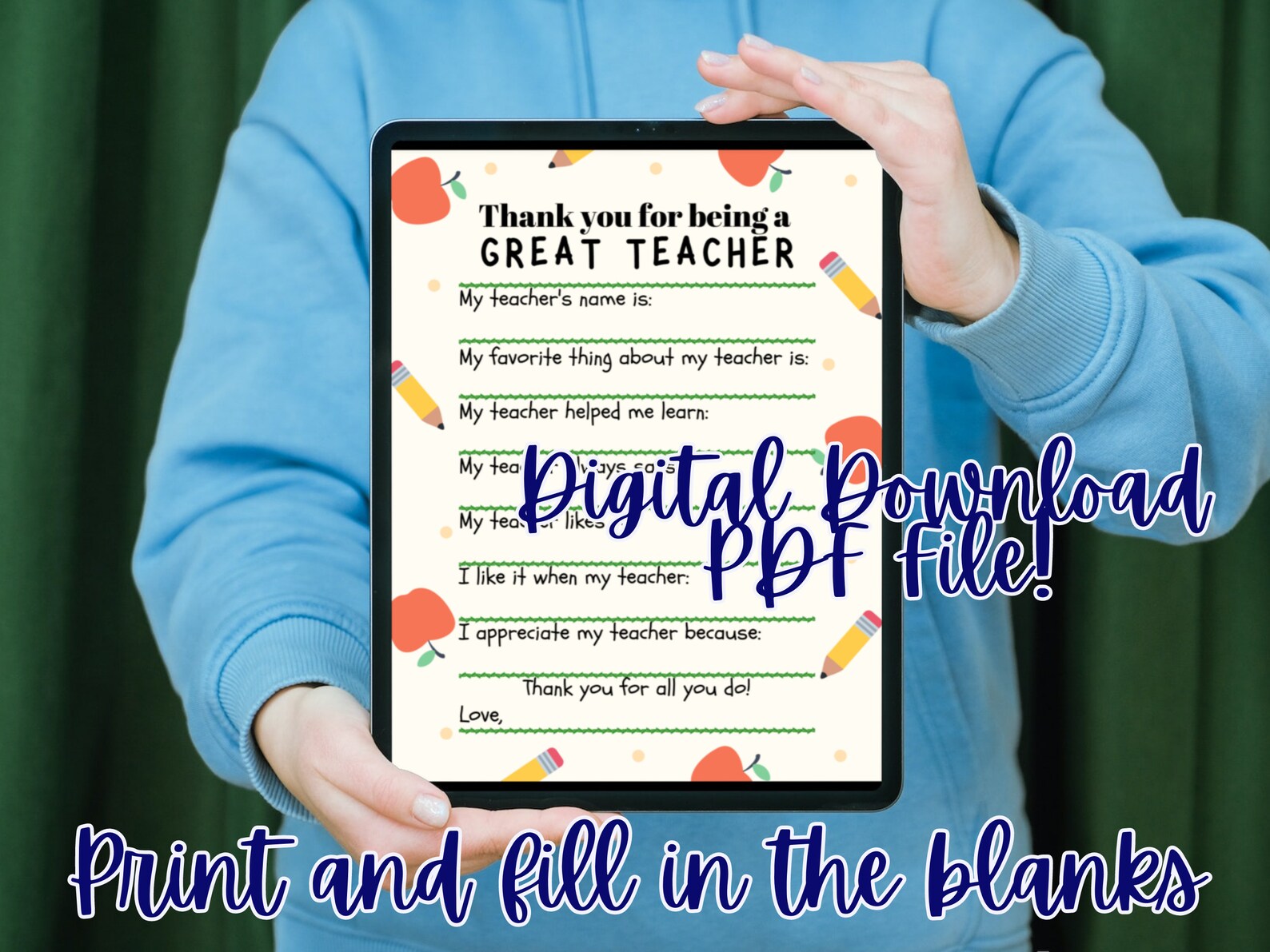 Teacher Appreciation Printable Handout - Etsy