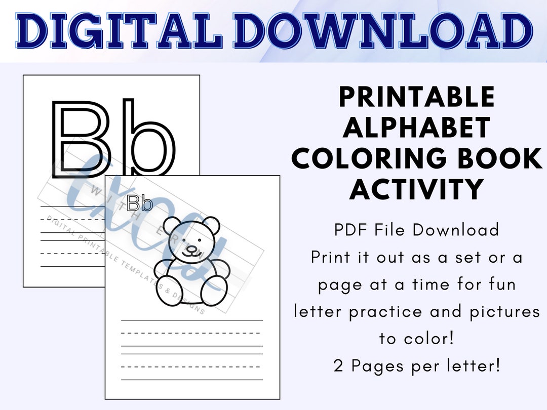 Color the Alphabet Printable Workbook - Etsy