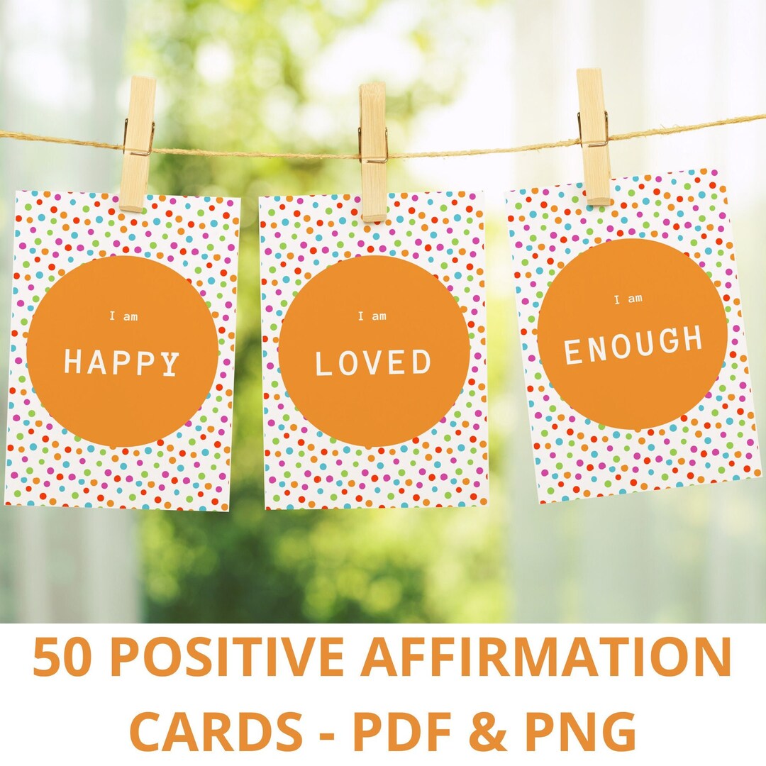 50 Self Esteem Positive Affirmation Cards Printable, Self Love ...