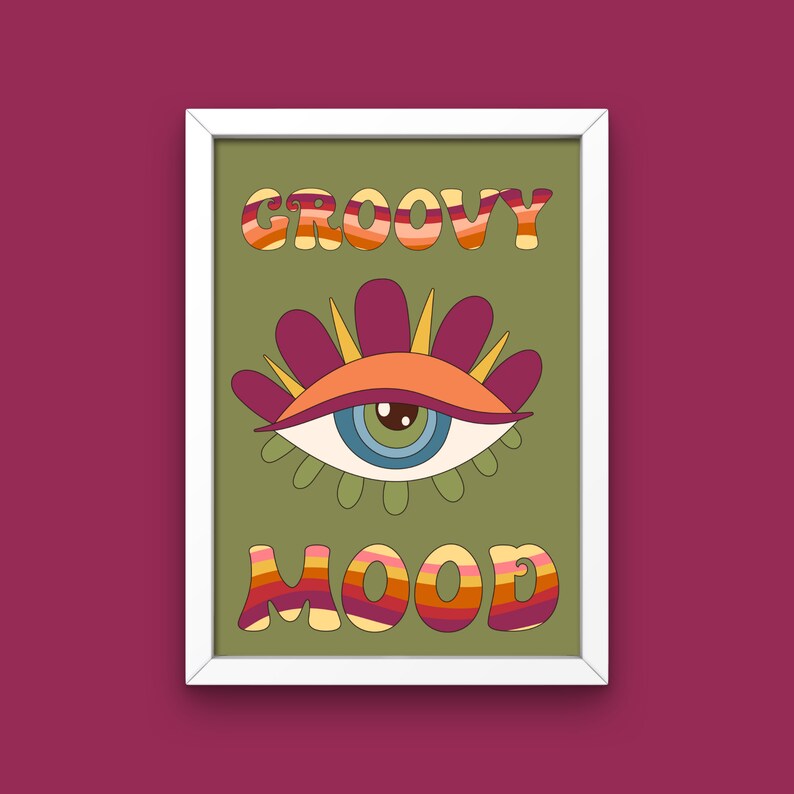 4 Printable Retro Groovy Posters 8x10, Stay Groovy Printable A4, Hippie ...