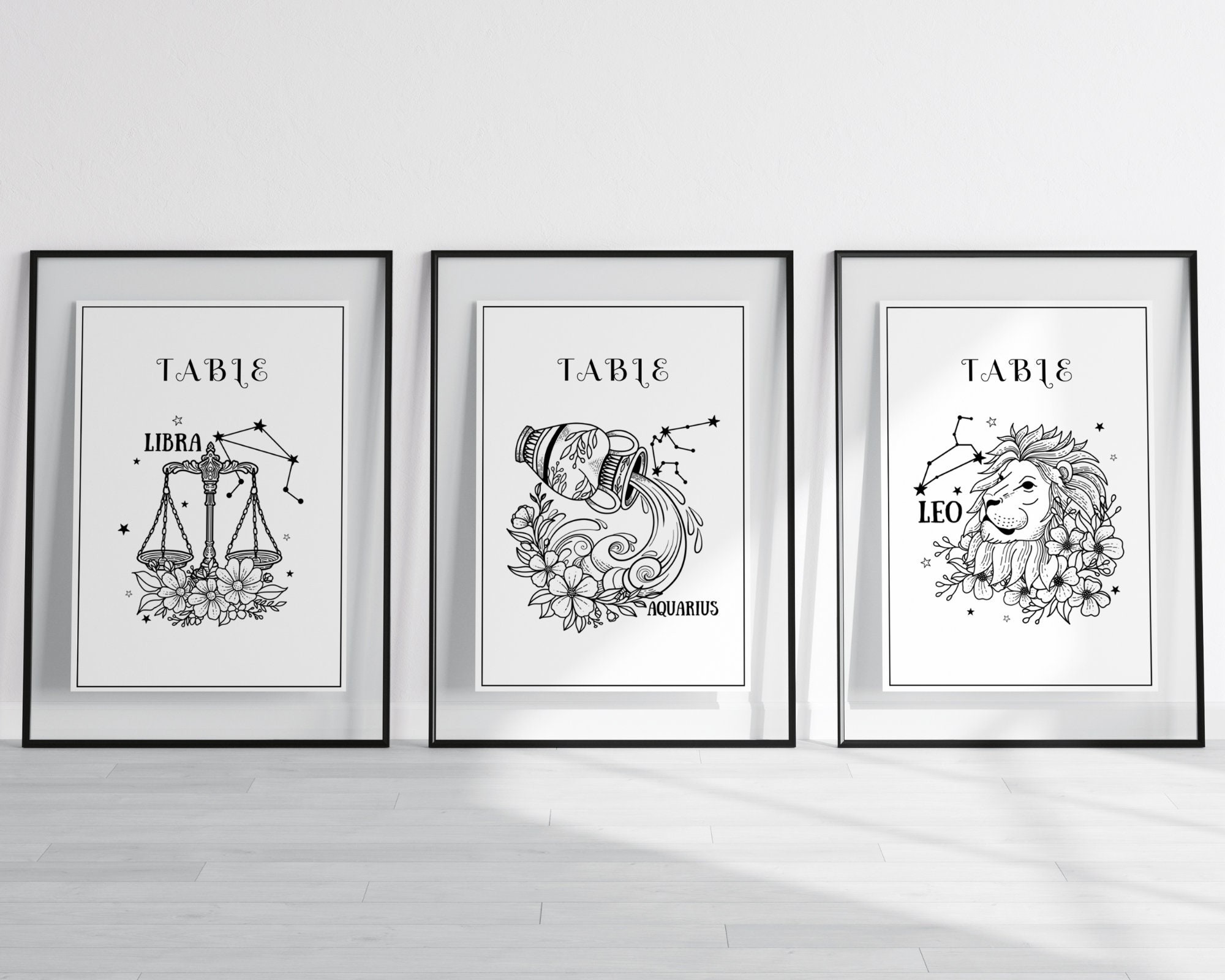 Zodiac Table Signs Astrological Seating Chart Zodiac Seating - Etsy