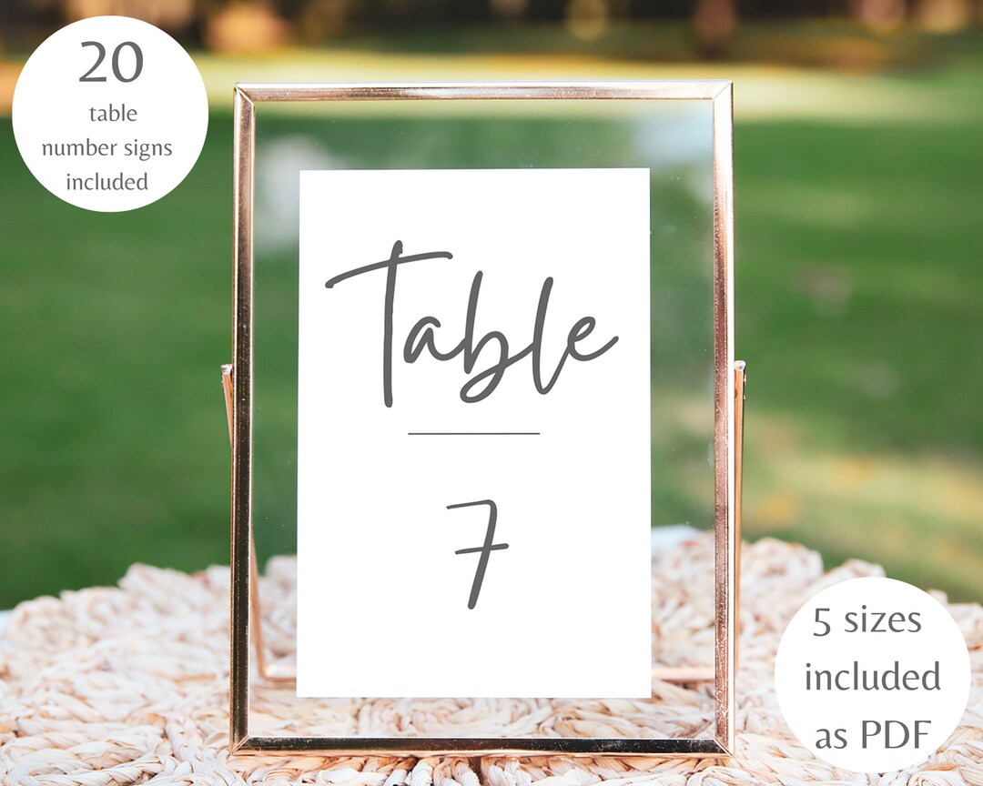 Wedding Table Numbers, Wedding Table Signs, Table Numbers, Print at ...