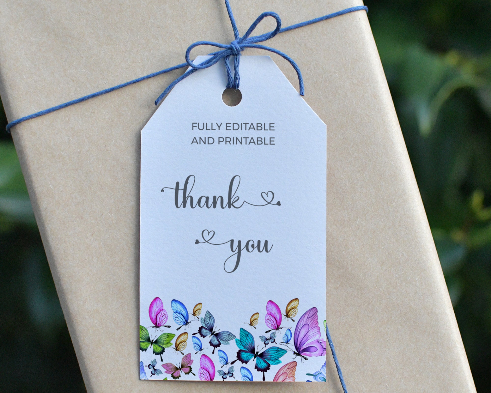 Editable Monarch Butterfly Gift Tag Thank You Favor Party - Etsy