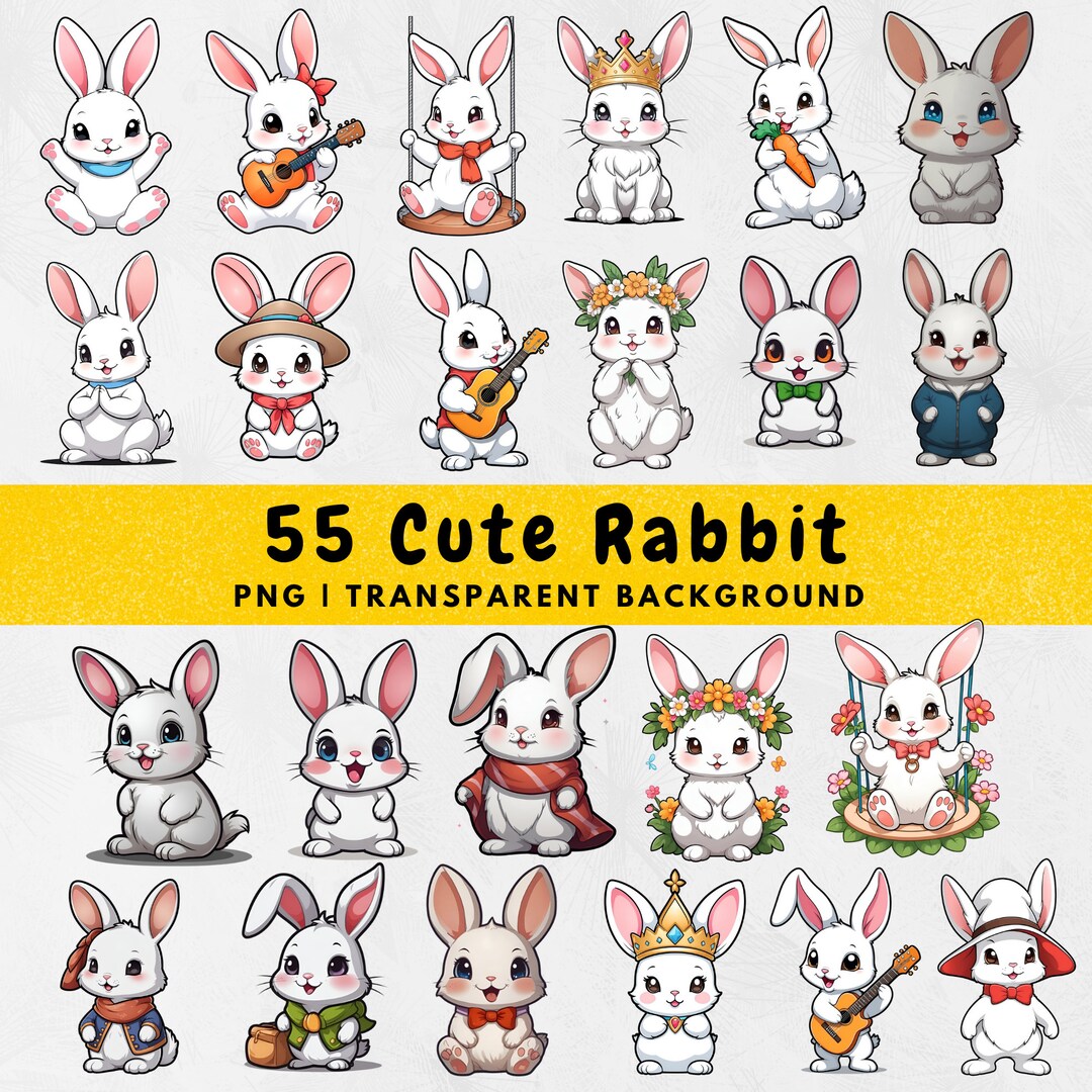 55 Cute Rabbit PNG, Bunnies Clipart, Rabbit Vector Outline, Nursery ...