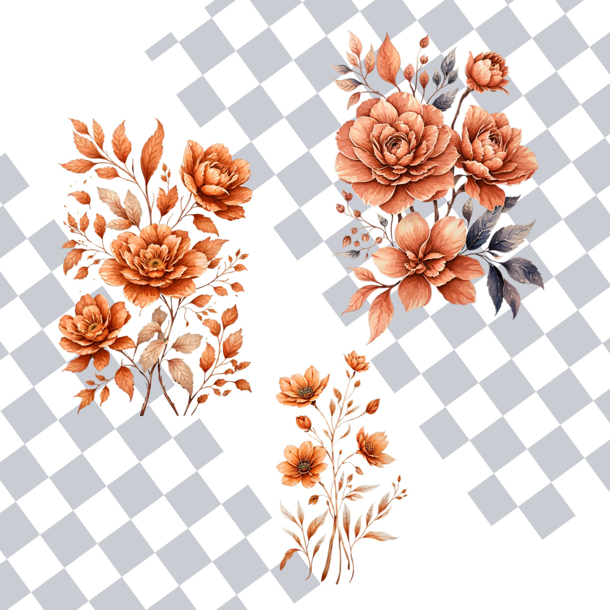 55 Terracotta Flower PNG Terracotta Floral Clipart Autumn - Etsy