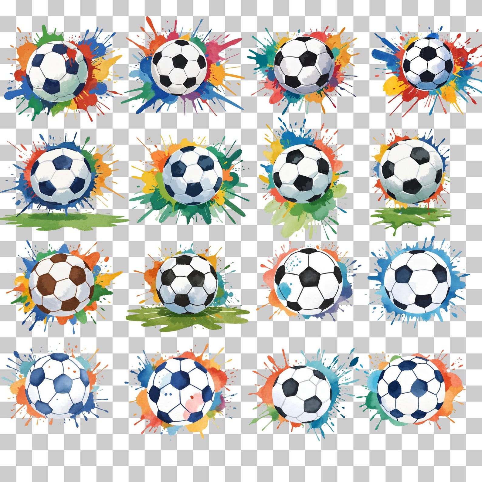 35 Watercolor Soccer Splash Ball PNG, Football, Ball Clipart, Posters ...