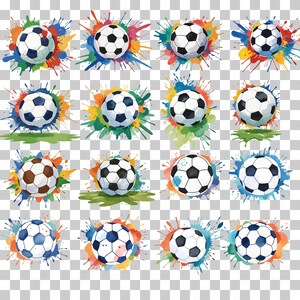 35 Watercolor Soccer Splash Ball PNG, Football, Ball Clipart, Posters ...