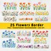 25 Watercolor Flower Border Mix PNG, Mix Floral Border Clipart Bundle ...