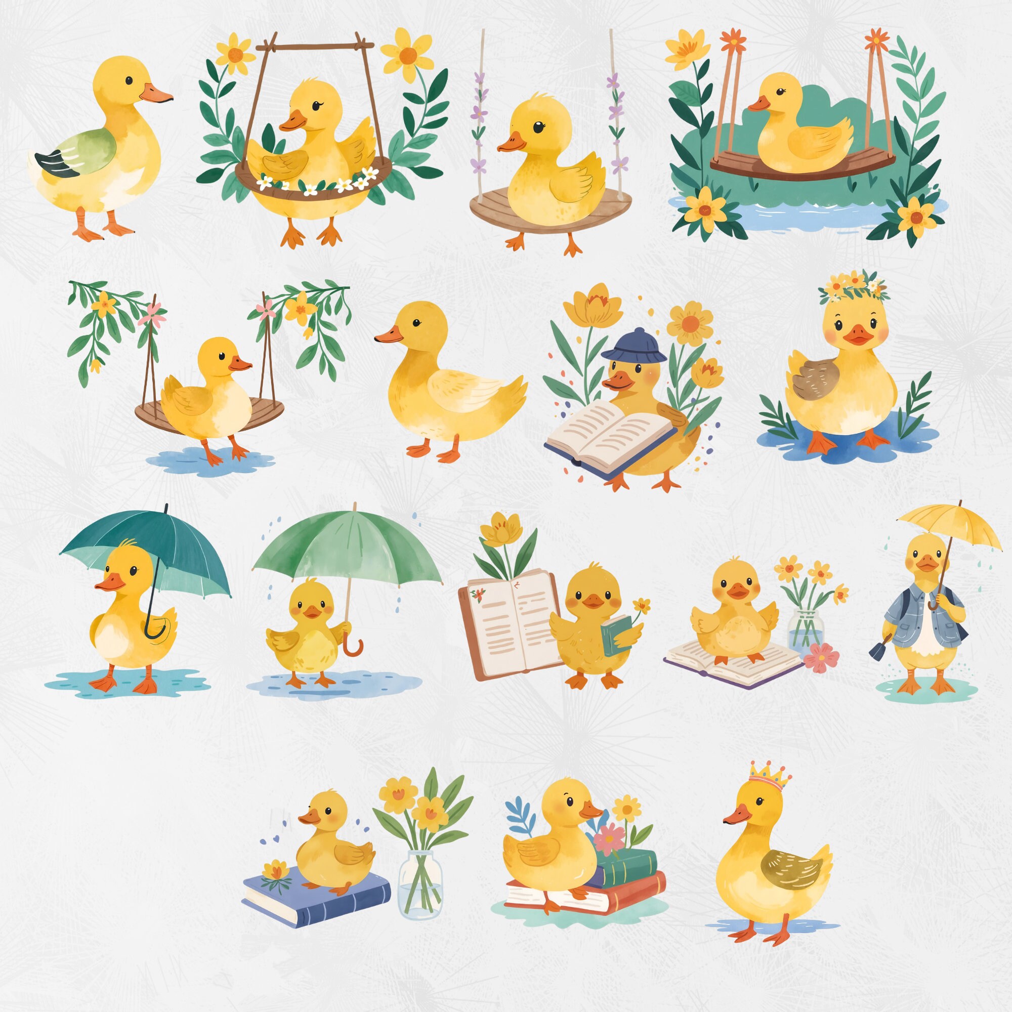 55 Cute Yellow Duck Png, Baby Duckling, Baby Duck, Nursery, Wall Art ...