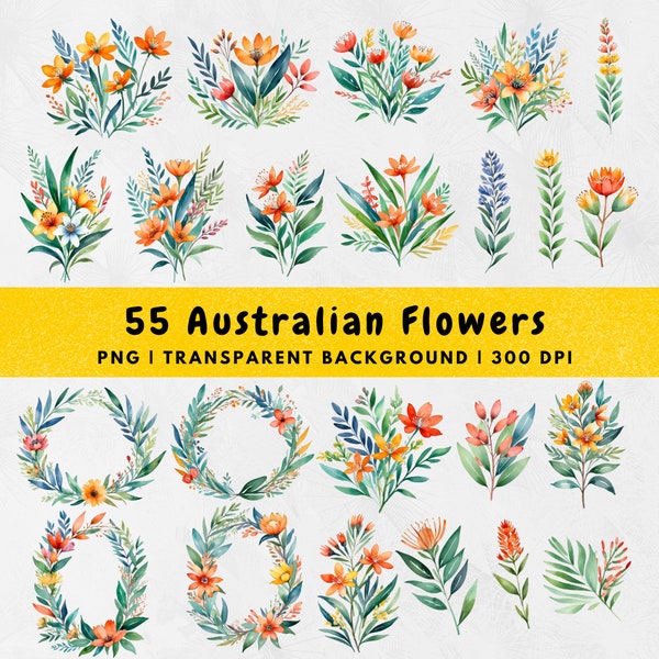 Watercolor. Australian Flowers - Etsy Australia