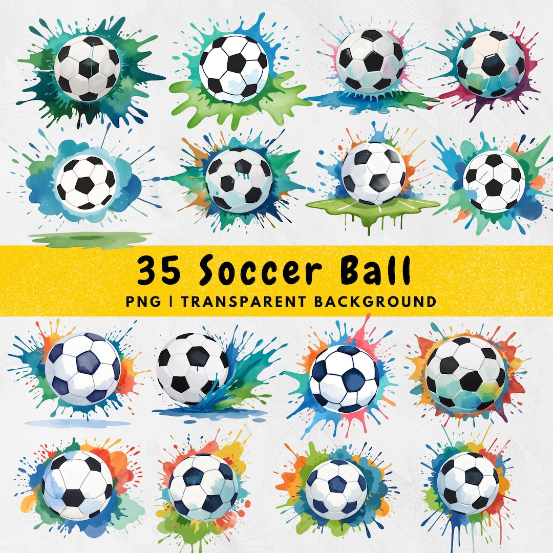 35 Watercolor Soccer Splash Ball PNG, Football, Ball Clipart, Posters ...