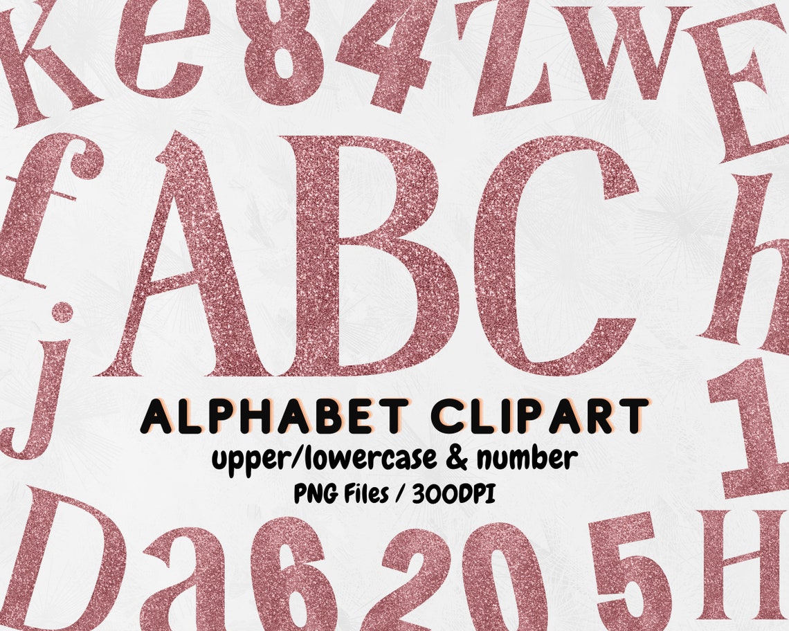 Pink Glitter Alphabet PNG Clipart, Sparkle Letters, Upper/lowercase ...