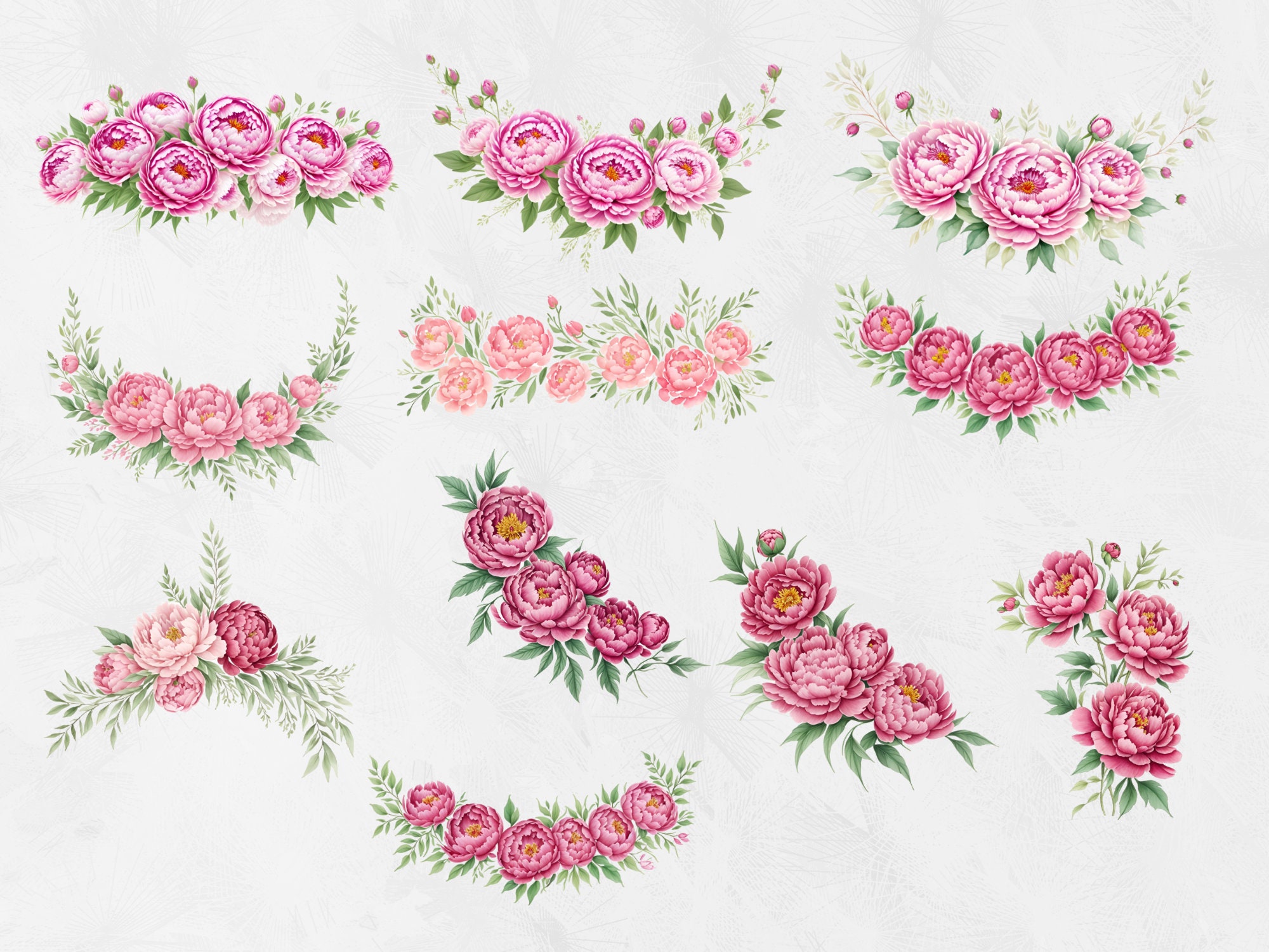 55 Watercolor Pink Peony PNG, Pink Peony Clipart, Bouquet, Wreath ...
