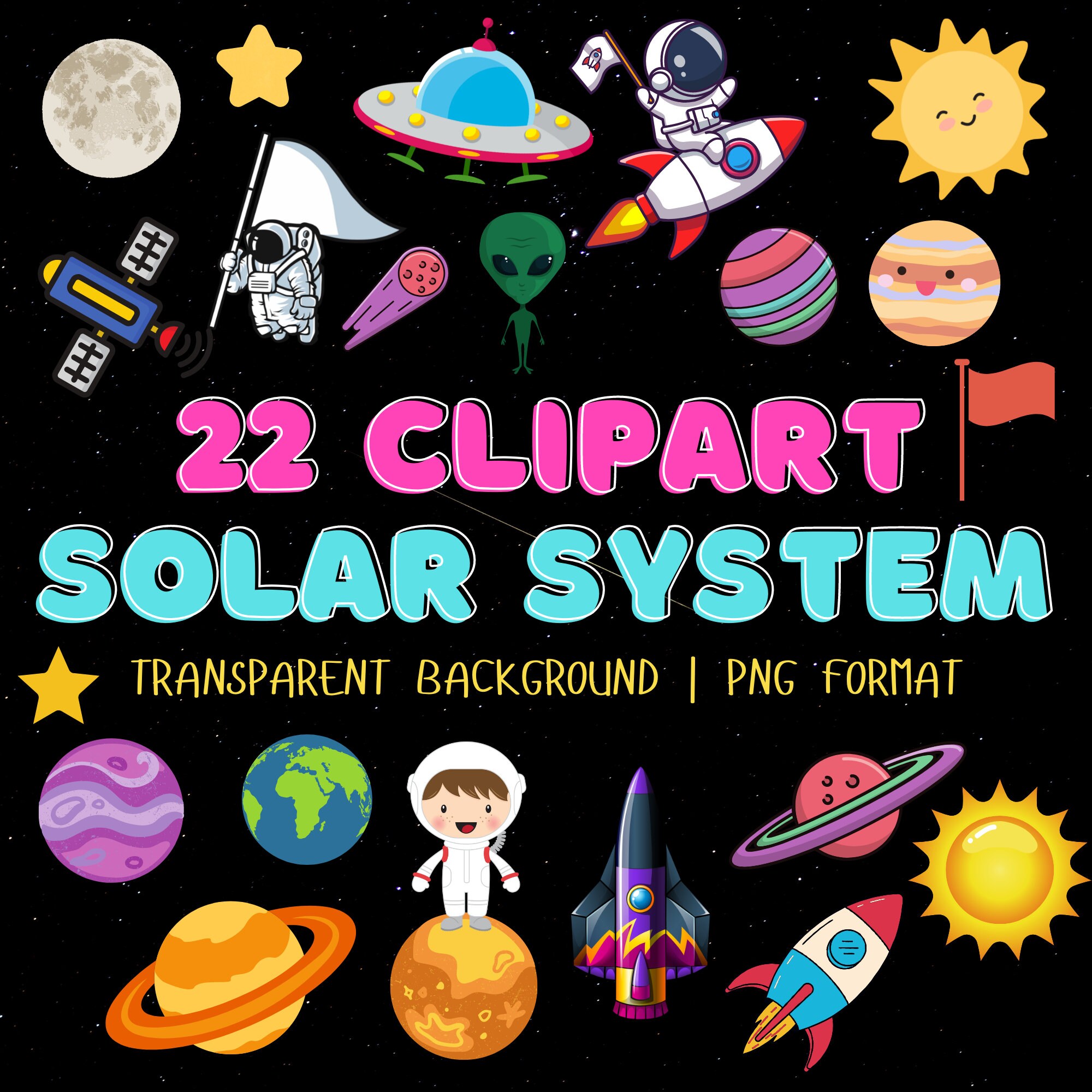 22 Solar System PNG Clipart, Space, Galaxy, Planets, Outer Space ...