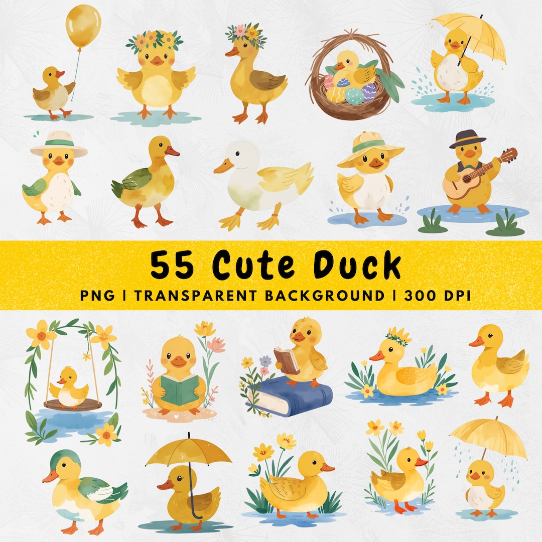 55 Cute Yellow Duck Png, Baby Duckling, Baby Duck, Nursery, Wall Art ...