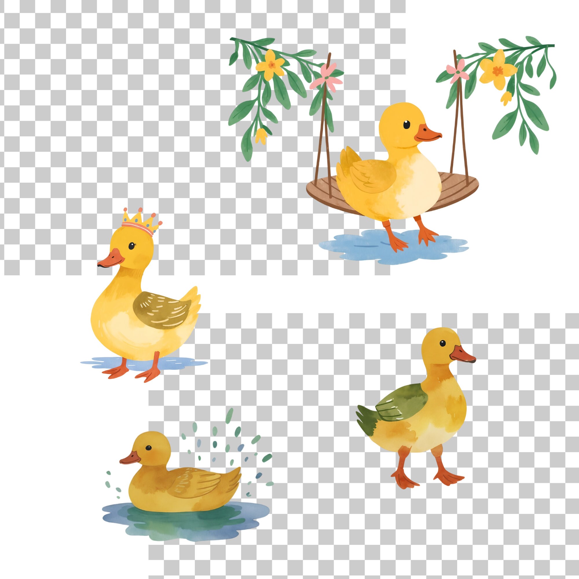 55 Cute Yellow Duck Png, Baby Duckling, Baby Duck, Nursery, Wall Art ...