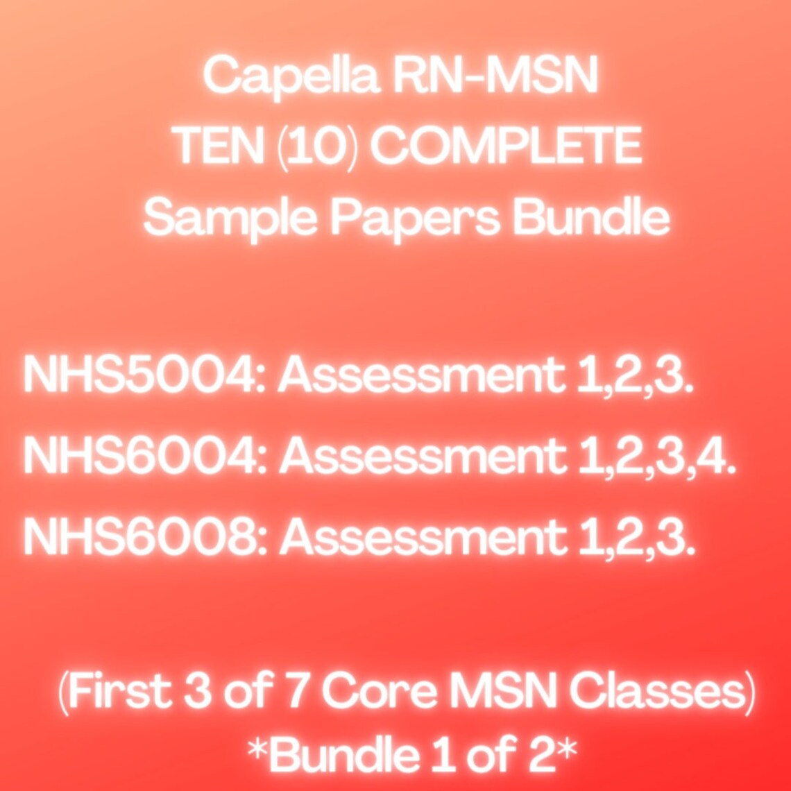 Bundle 1 of 2: Capella RN-MSN Flexpath Complete Sample Papers of First ...