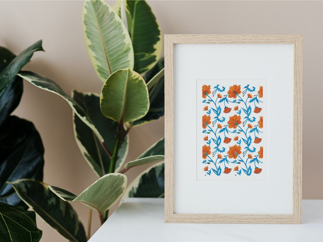 Geometric Floral Art Print, Printable Wall Art, Digital Download ...