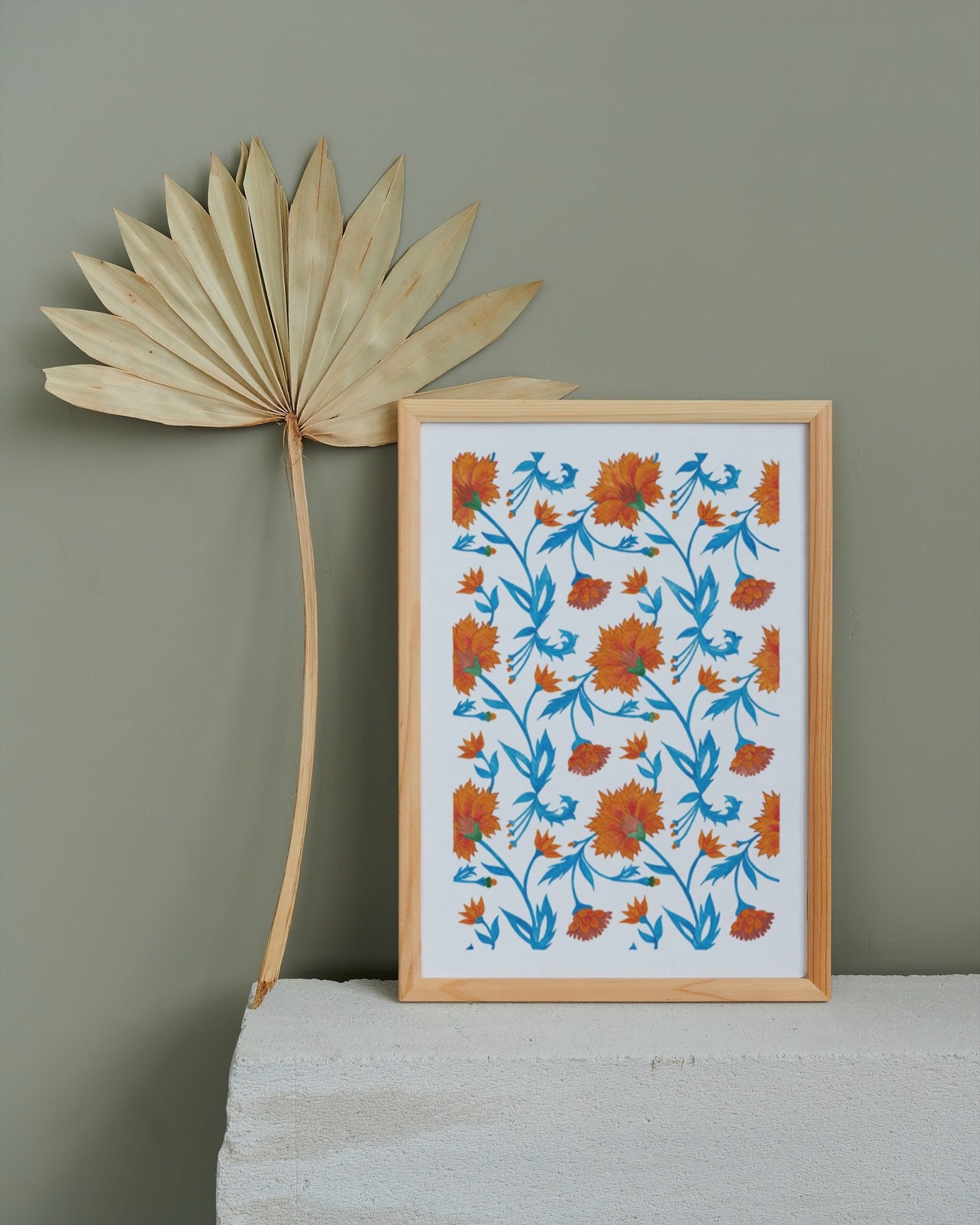 Geometric Floral Art Print, Printable Wall Art, Digital Download ...